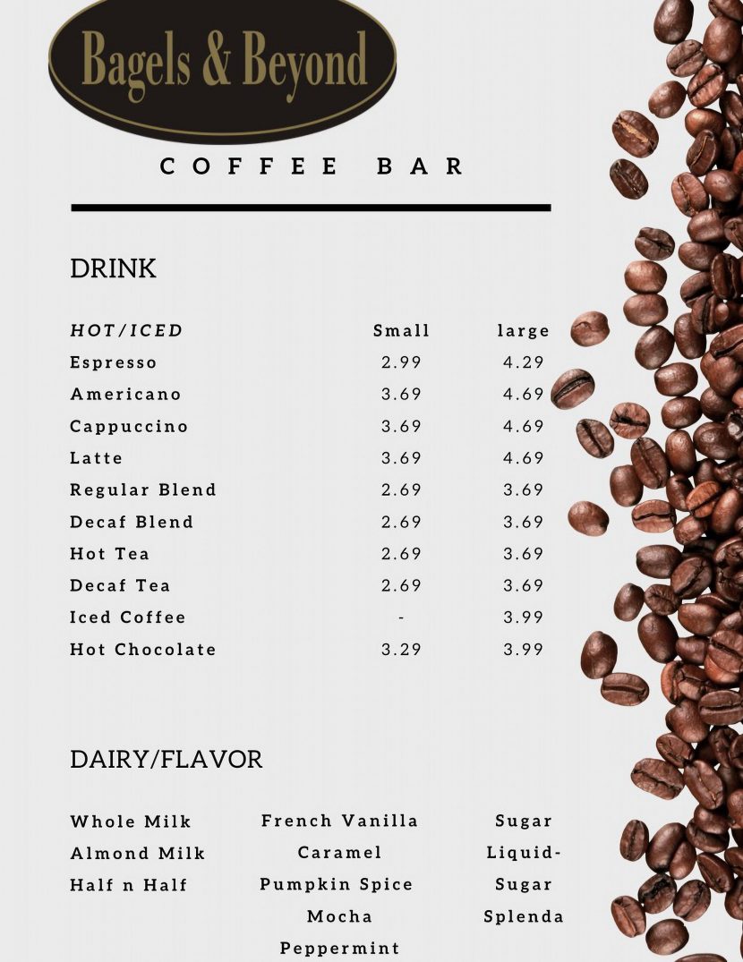 Menu – Bagels & Beyond