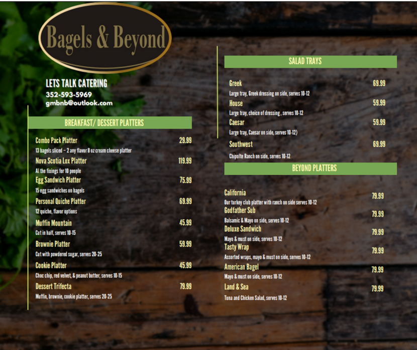 Menu – Bagels & Beyond